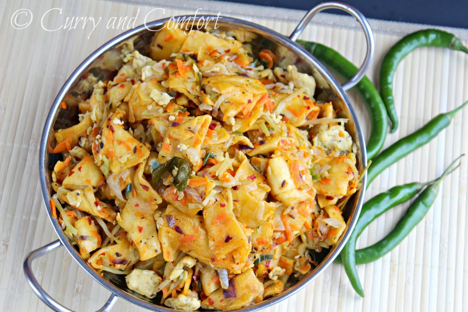 Kitchen Simmer Stir Fried Tortillas And Vegetables Sri Lankan