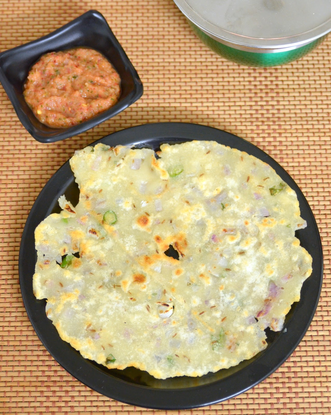 Palateo: Rava Roti with Onion Tomato Chutney