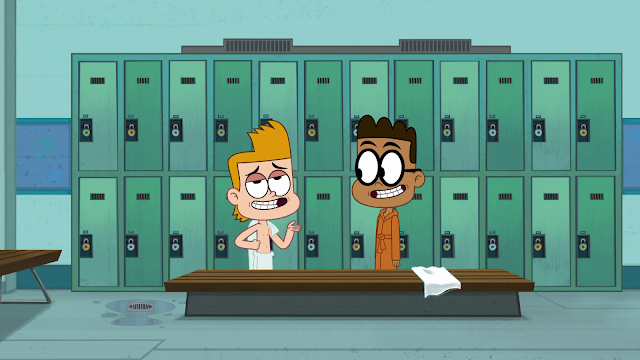 Shirtless Drawn Cartoon Boys: Luc Maxwell in a Towel