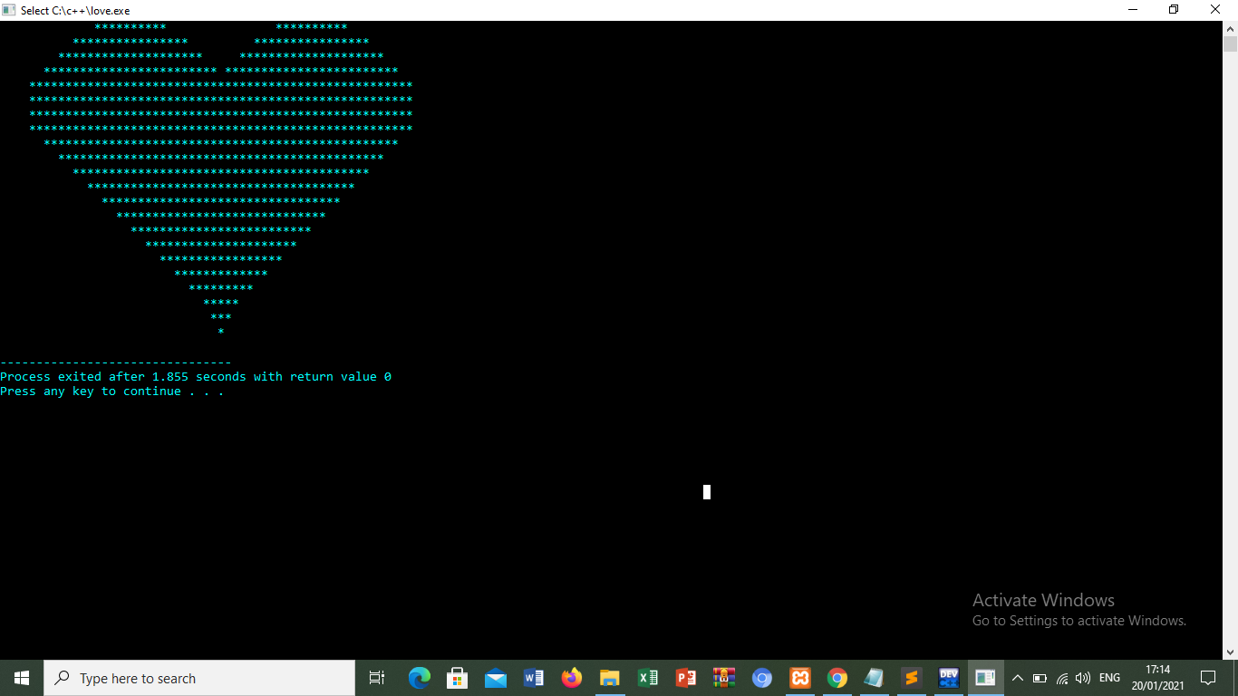 TUTORIAL MEMBUAT LAMBANG LOVE DI PROGRAM C++