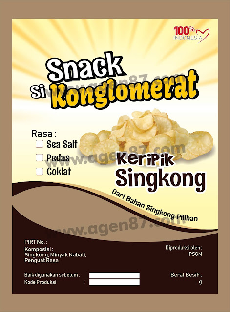 Contoh Desain Sticker Makanan - Label Makanan Ringan - Agen87