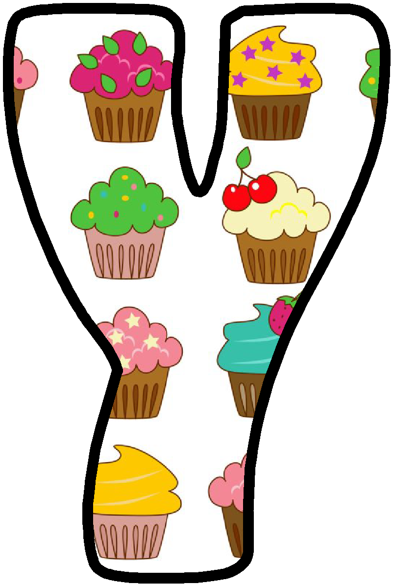 Abecedario con Cupcakes Grandes. Alphabet with Big Cupcakes. - Oh my ...