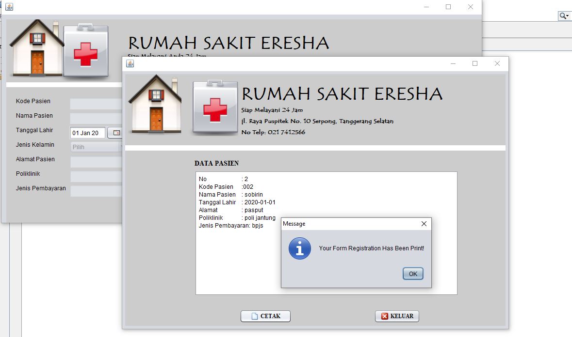 Si Bloger Nurfadilah: UAS Pemrograman " APLIKASI RUMAH SAKIT