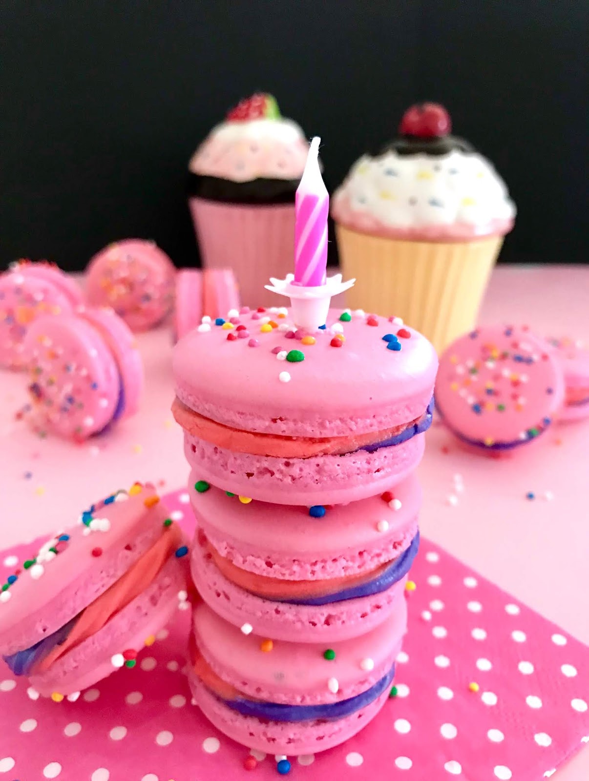 Birthday Cake Macarons