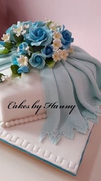 Cakes by Hanny: Blue Heart Shaped Cake - Wedding Cake