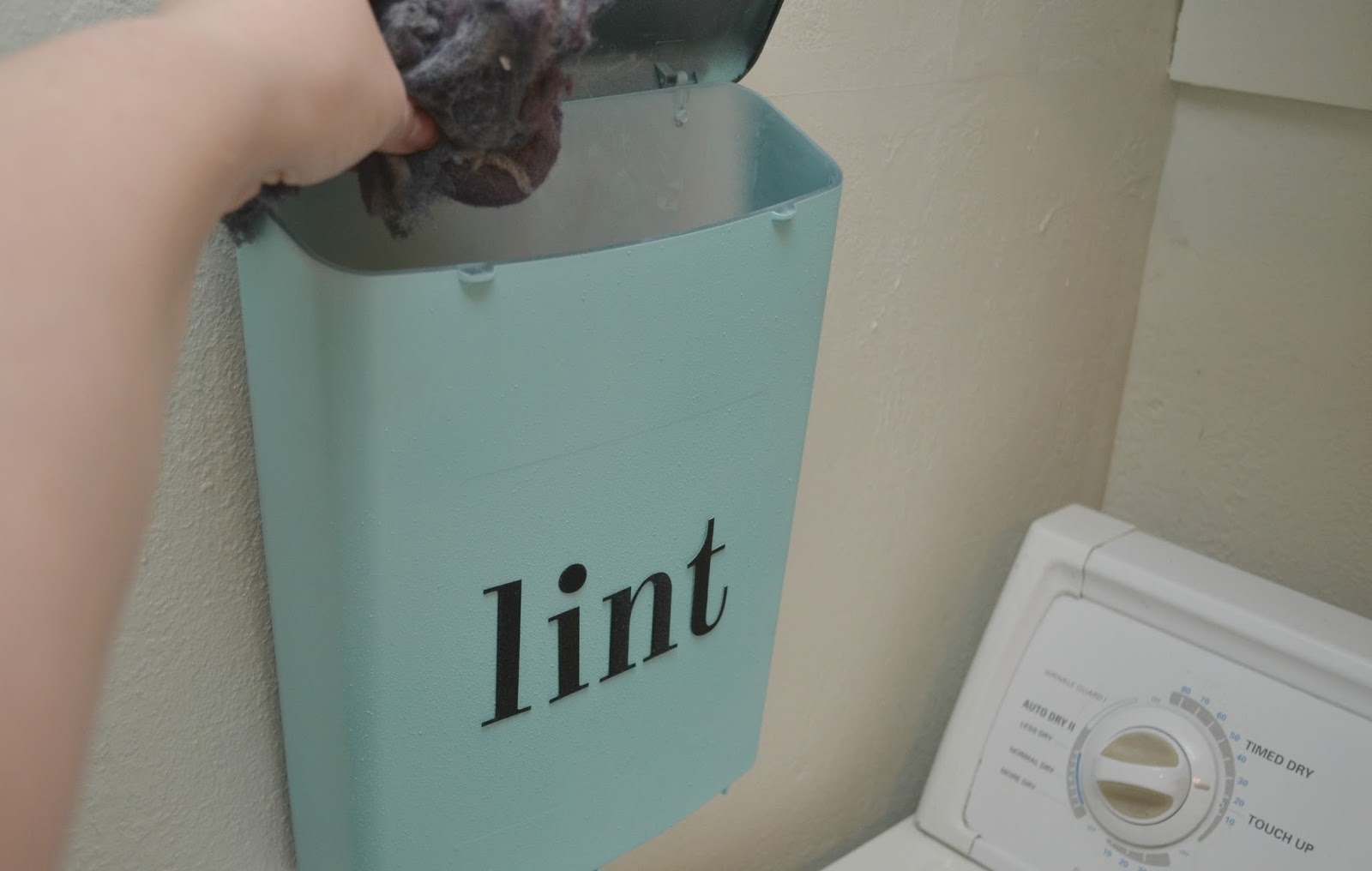 Wall-Mounted Laundry Room Lint Bin - Building Our Story