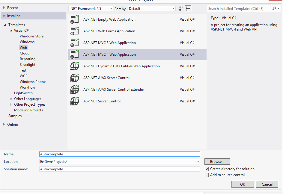 Autocomplete Control With Aspnet Mvc 4 And Jquery