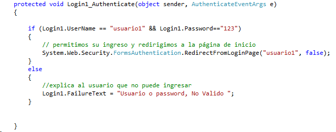 Autenticación en aspnet