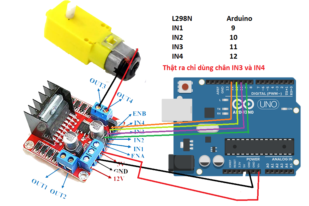 Bài 6: Driver L298N Module tuyệt vời để điều khiển chiều quay và tốc độ ...