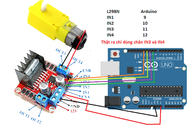 Bài 6: Driver L298N Module tuyệt vời để điều khiển chiều quay và tốc độ ...