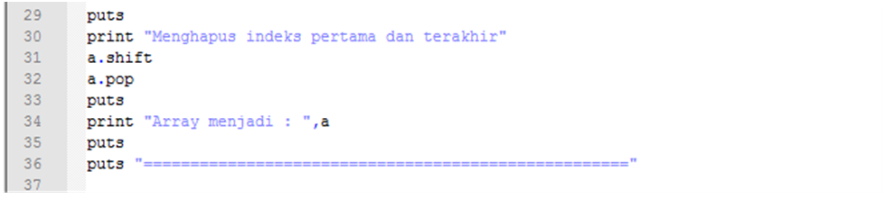 Nemure no King: Logika Operasi Array Pada Ruby