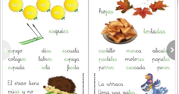 Recursos didácticos para imprimir, ver, leer: "Sílabas inversas ...