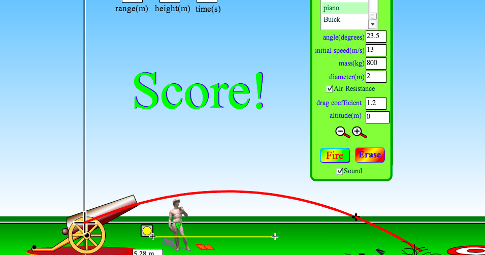 SL Physics at Cleveland (Kemper): Projectile Motion Simulator