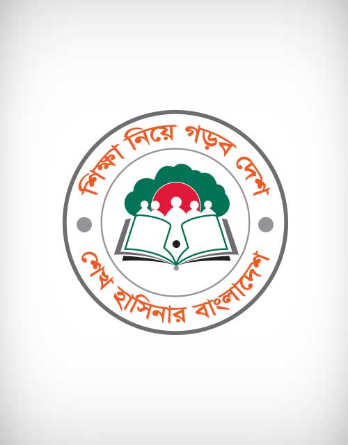 shikkha nia gorbo desh sheikh hasinar bangladesh vector logo