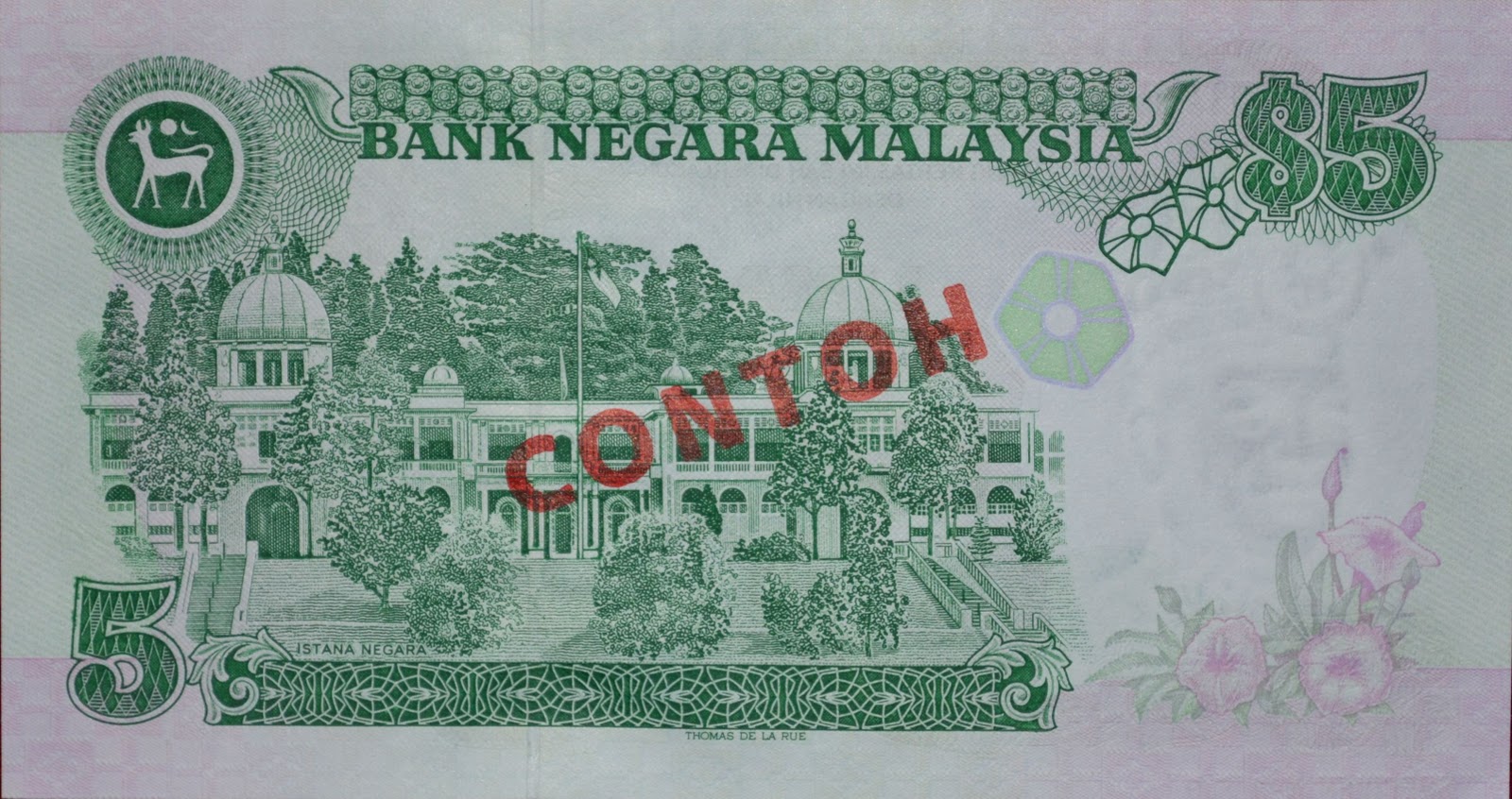 Galeri Sha Banknote: DUIT SPECIMEN/CONTOH RM5 SIRI KE7 JAAFAR HUSSIEN