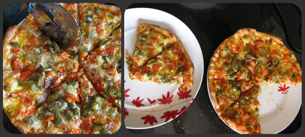 Food Slice: Red and Green Peppers Pizza