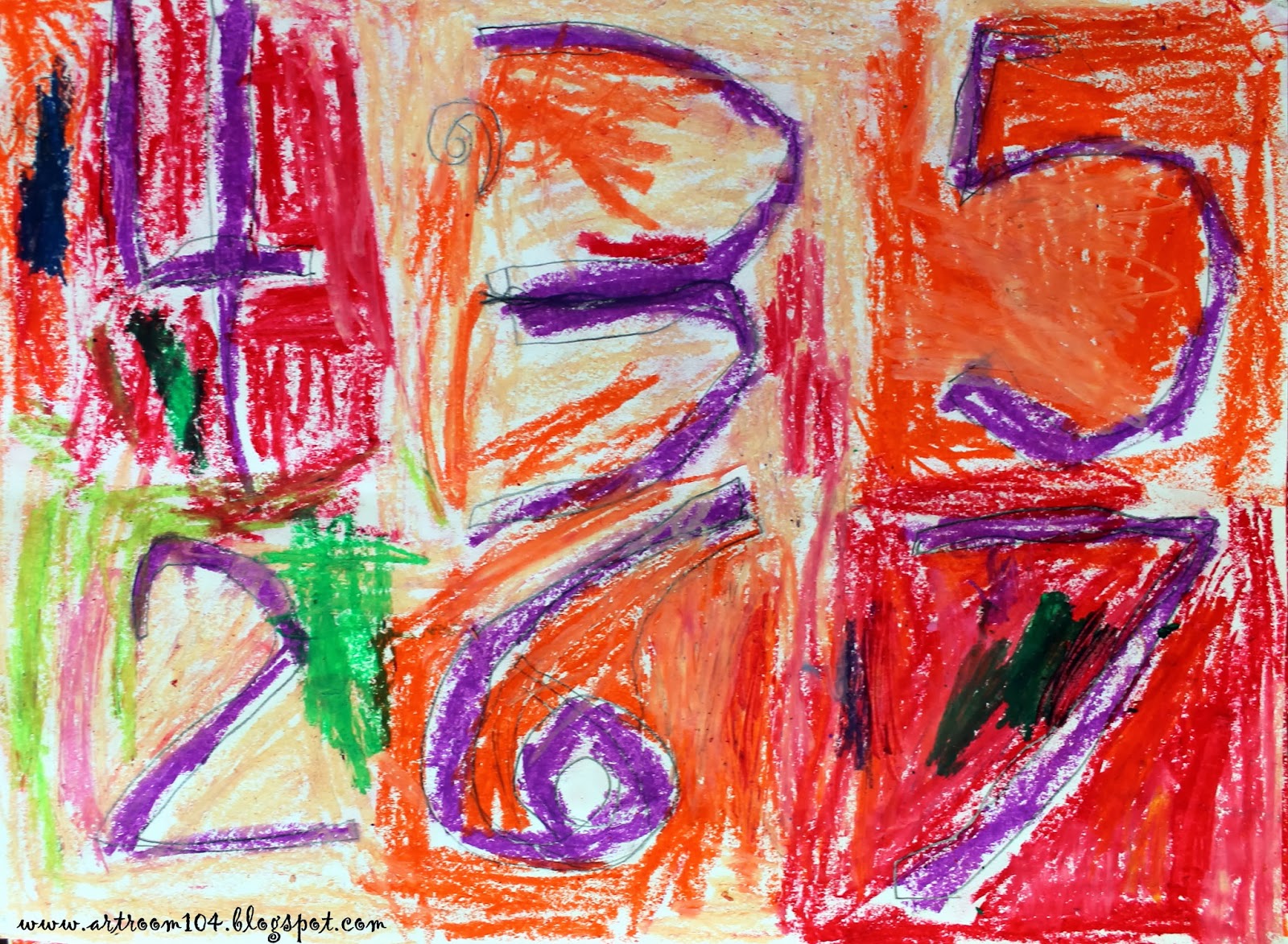 Art Room 104: Kindergarten: Jasper Johns' OIl Pastel Numbers