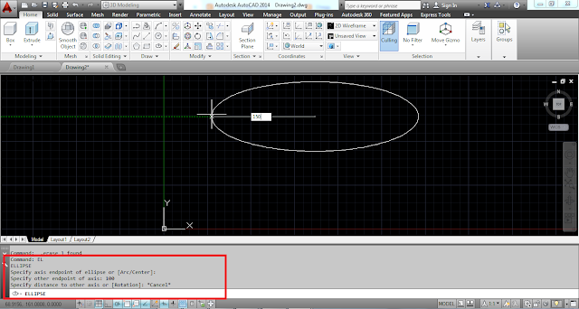 Step by step procedure to create elliptical component drawing using AutoCAD software ...