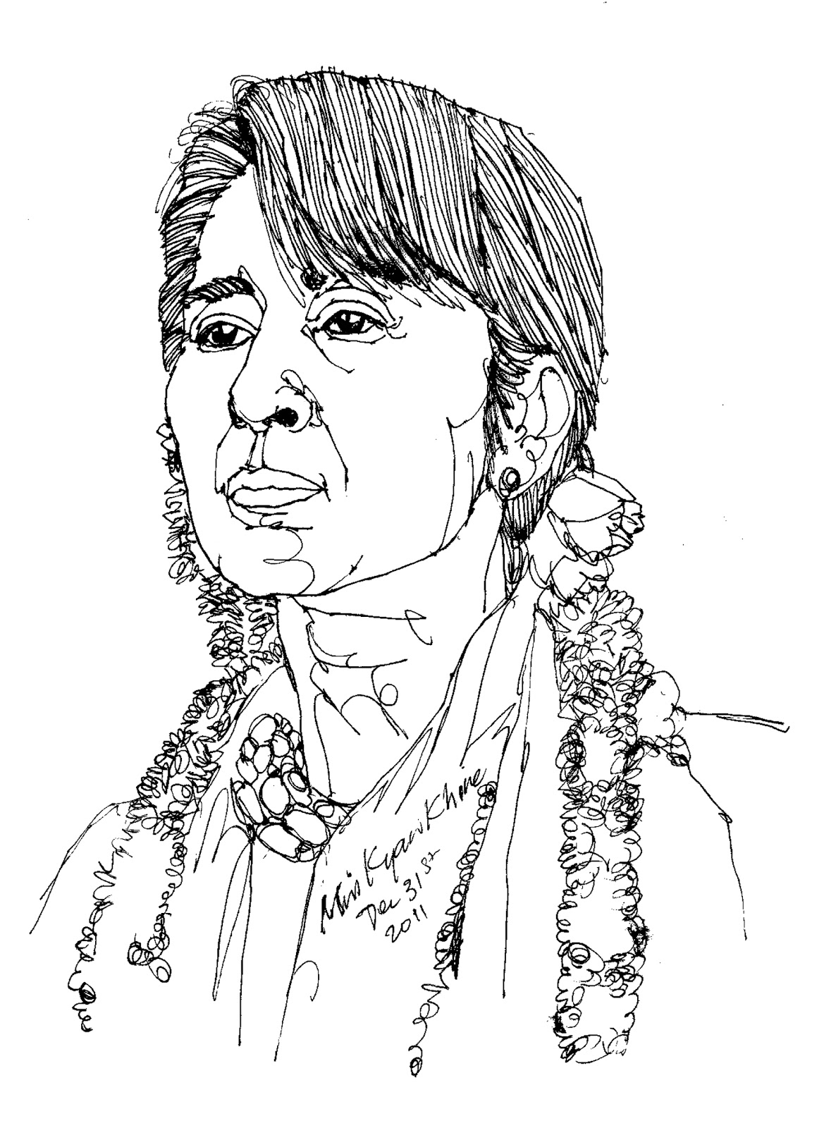 Min Kyaw Khine: My Sketches - Daw Aung San Suu Kyi