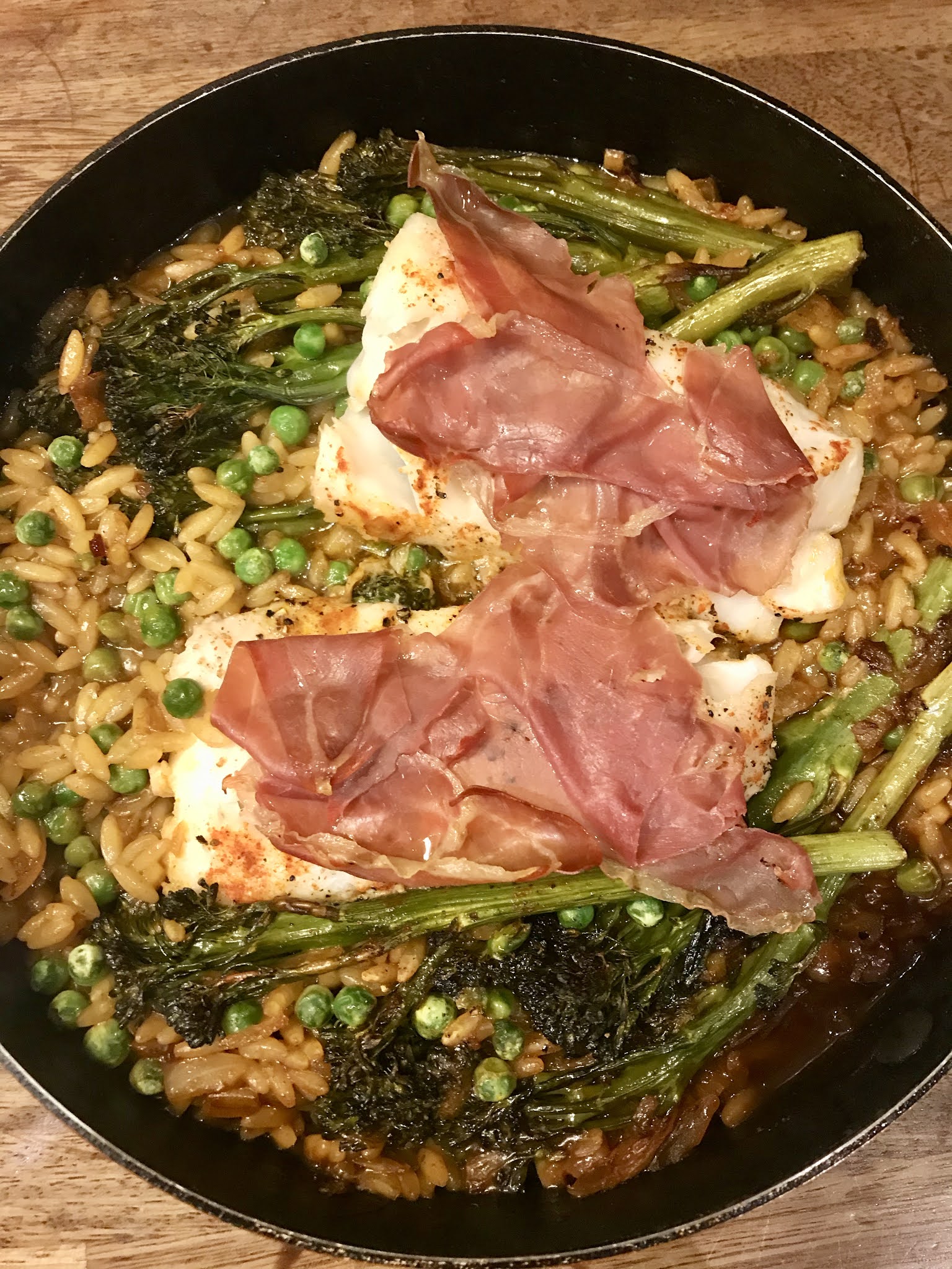 Smoky Cod, Orzo and Broccoli Bake