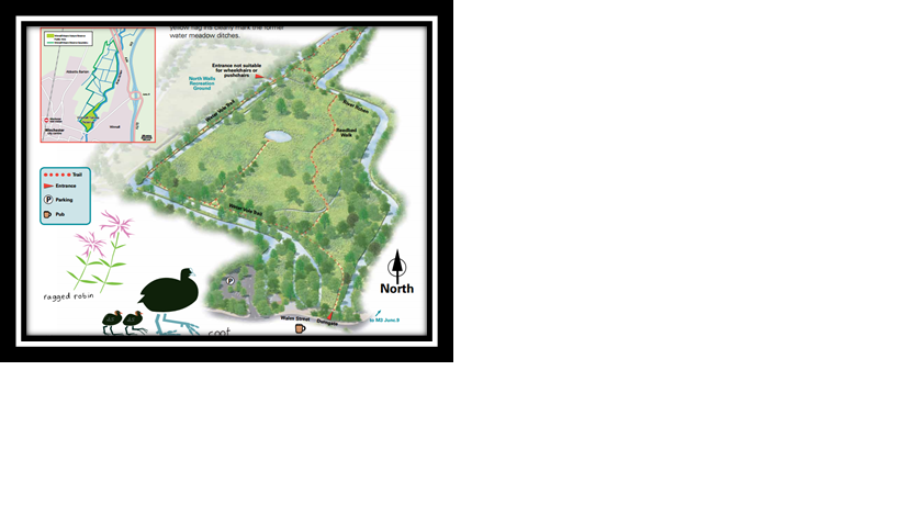 Winnall Moors Nature Reserve: Map of Winnall Moors Nature Reserve