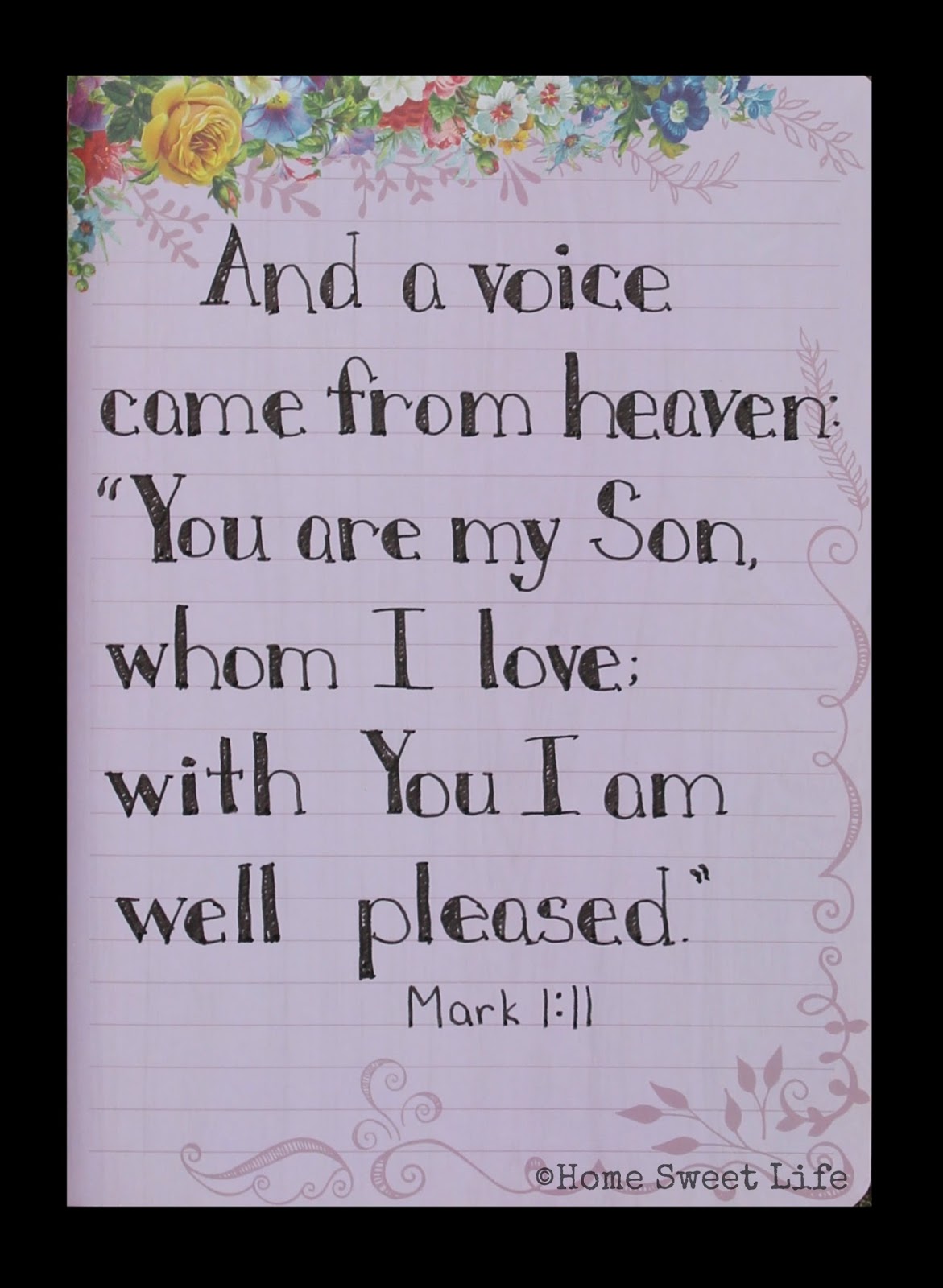 Home Sweet Life: Mark 1:11