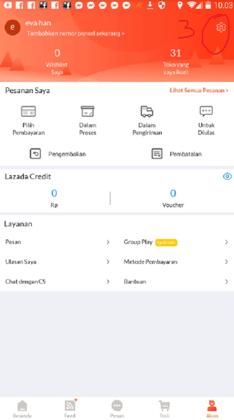 Cara logout di Lazada - Tutorial di Lazada