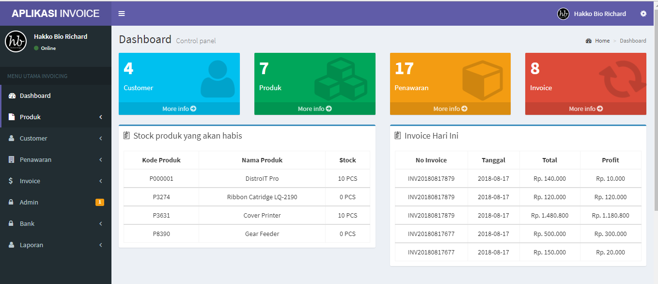 Aplikasi Invoice Dengan Php Mysql Dan Bootstrap 3