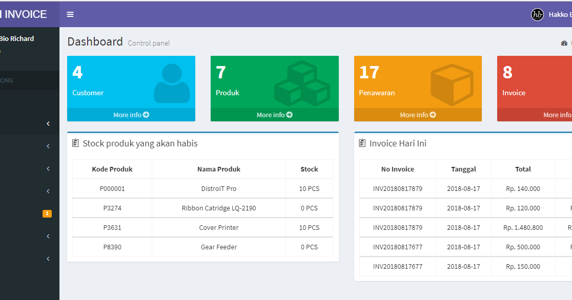 Aplikasi Invoice (AP-ICE) Dengan PHP, MySQL dan Bootstrap 3 - Hakko Blog's