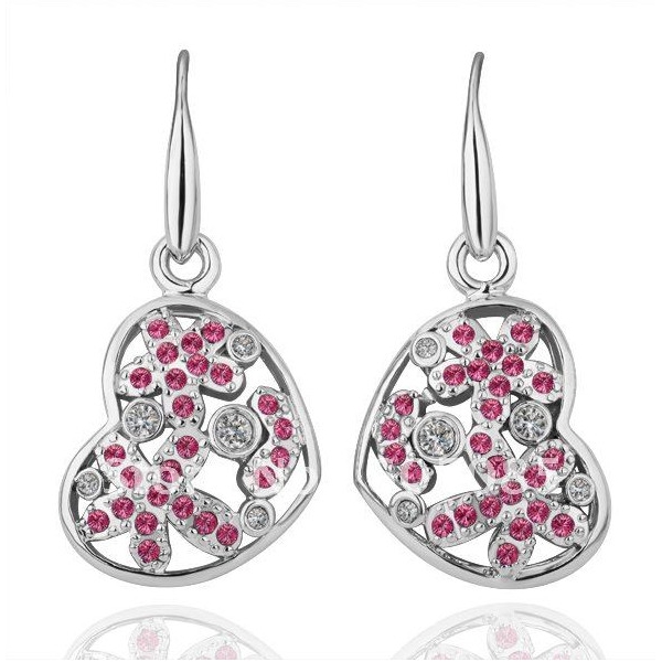 Anting Emas Putih Love Kristal | galery perhiasan