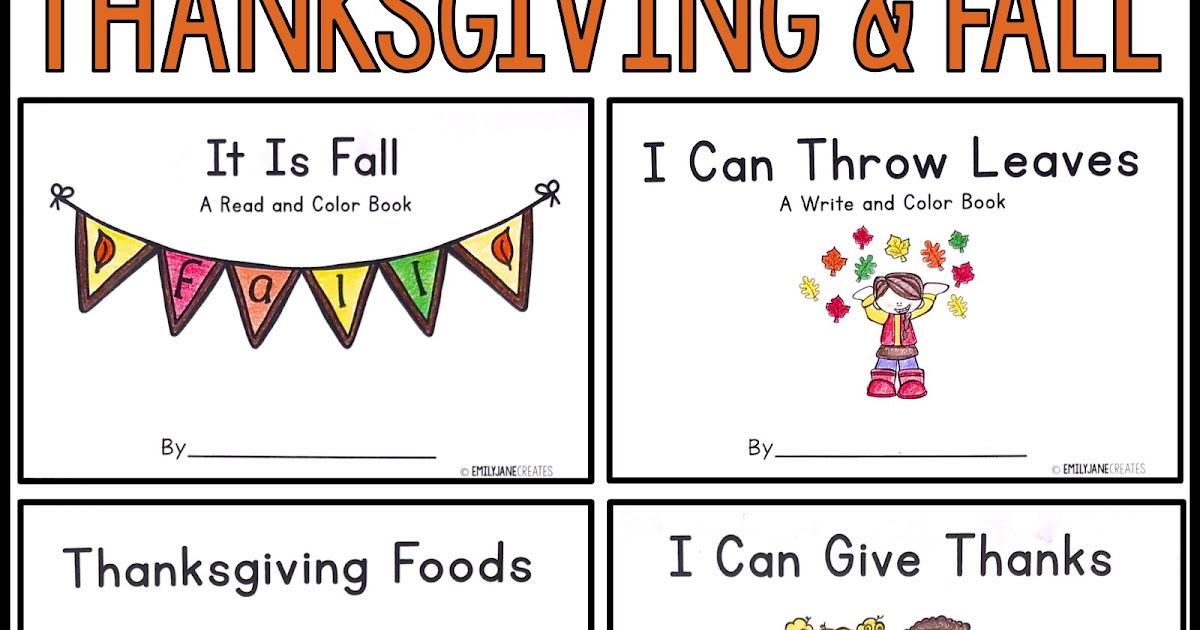 Emily Jane Creates: THANKSGIVING AND FALL EMERGENT READERS