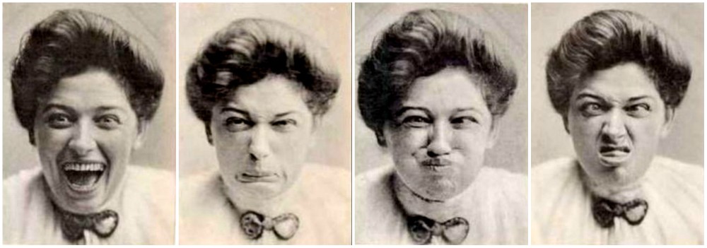 A Victorian Woman Smiling and Goofing Around While Taking Photos From ...
