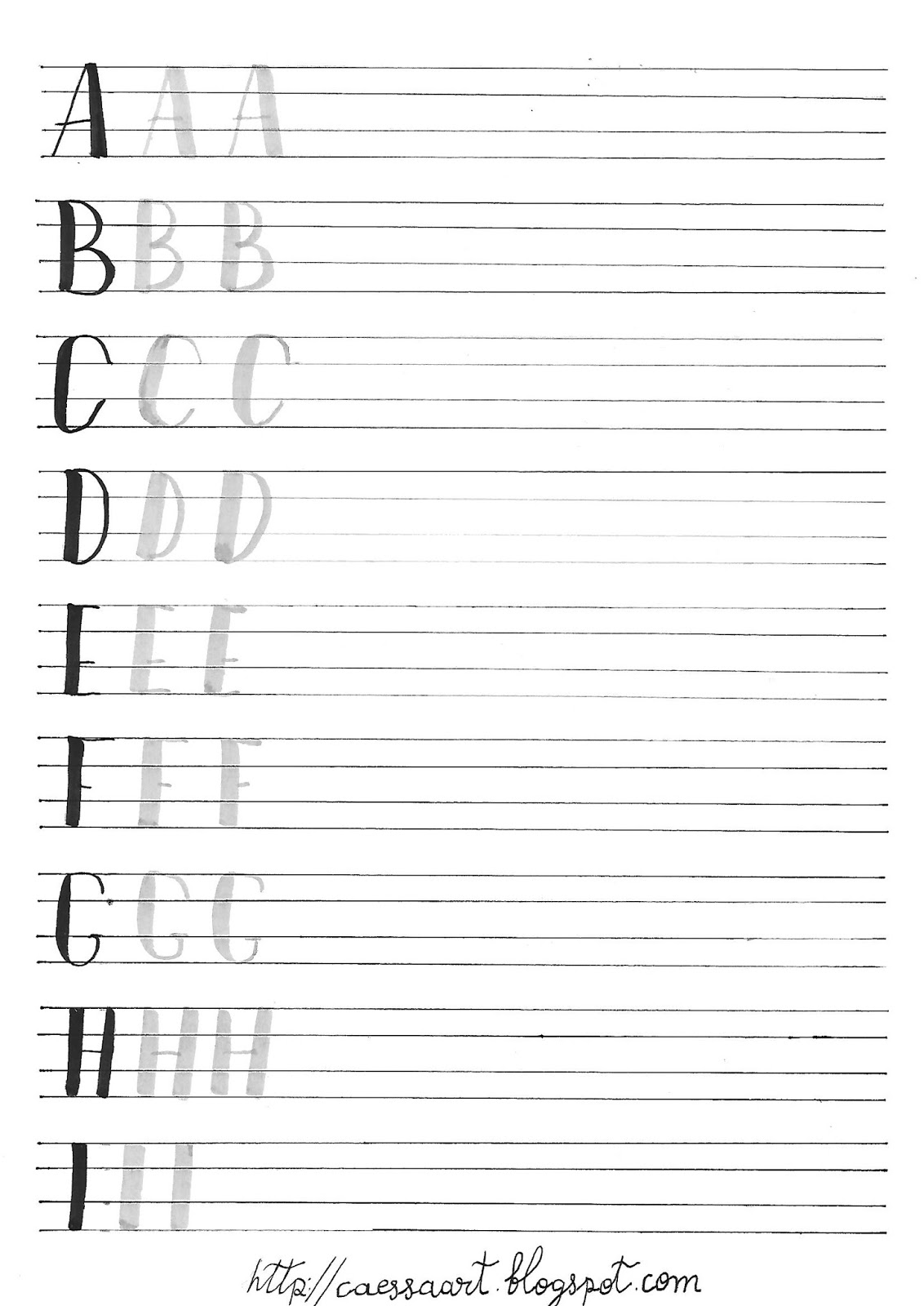 Caessa Art : ALFABETO BÁSICO DE LETTERING - ALFABETO GRANDE