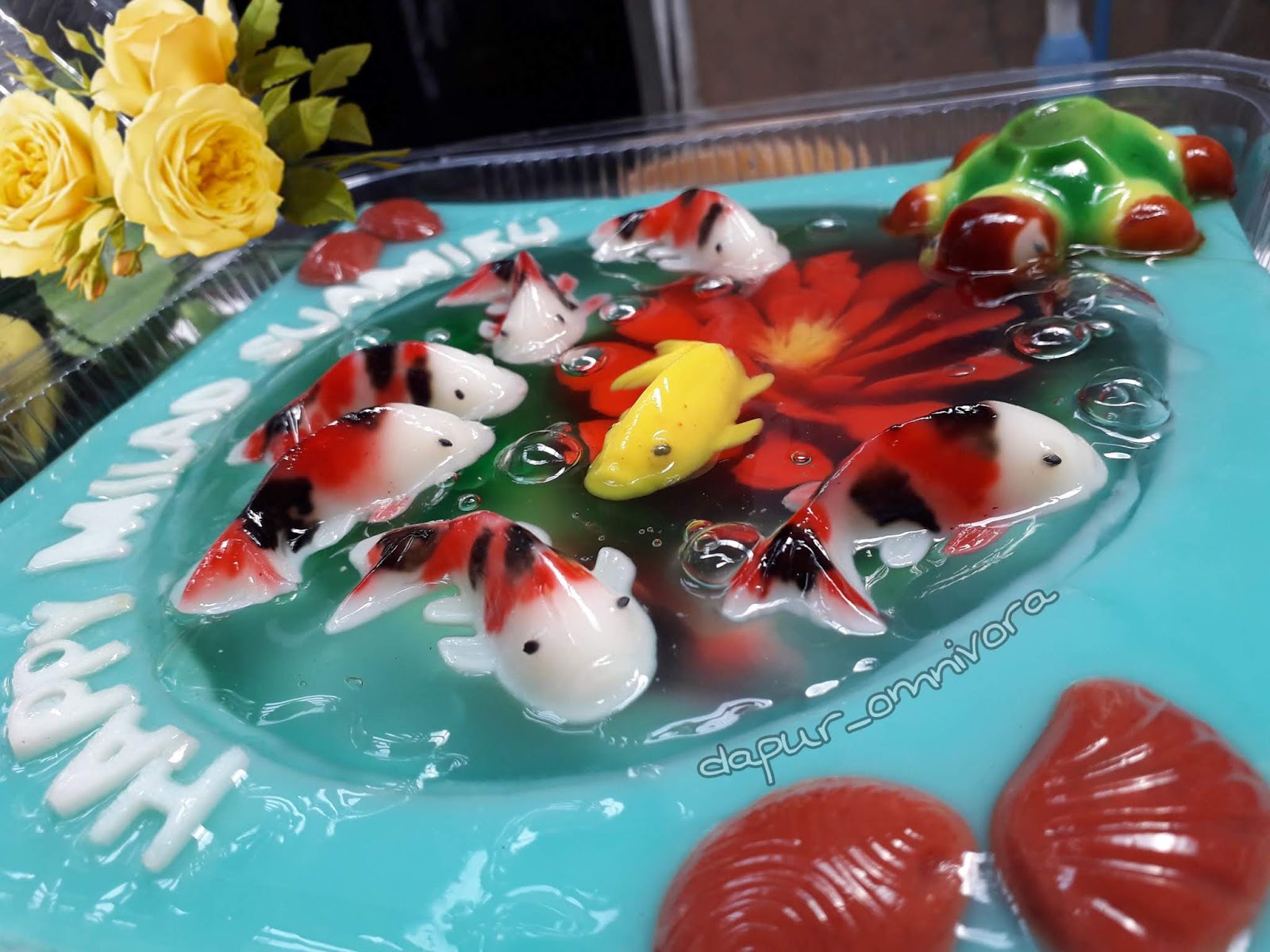 Puding Kolam Bunga Merah - Omni Pudding