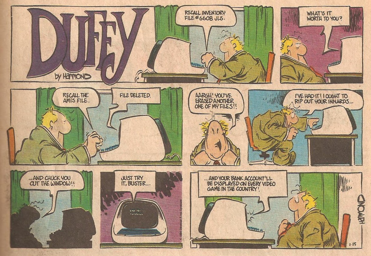 Sunday Comics Debt: Duffy Vs. his Computer