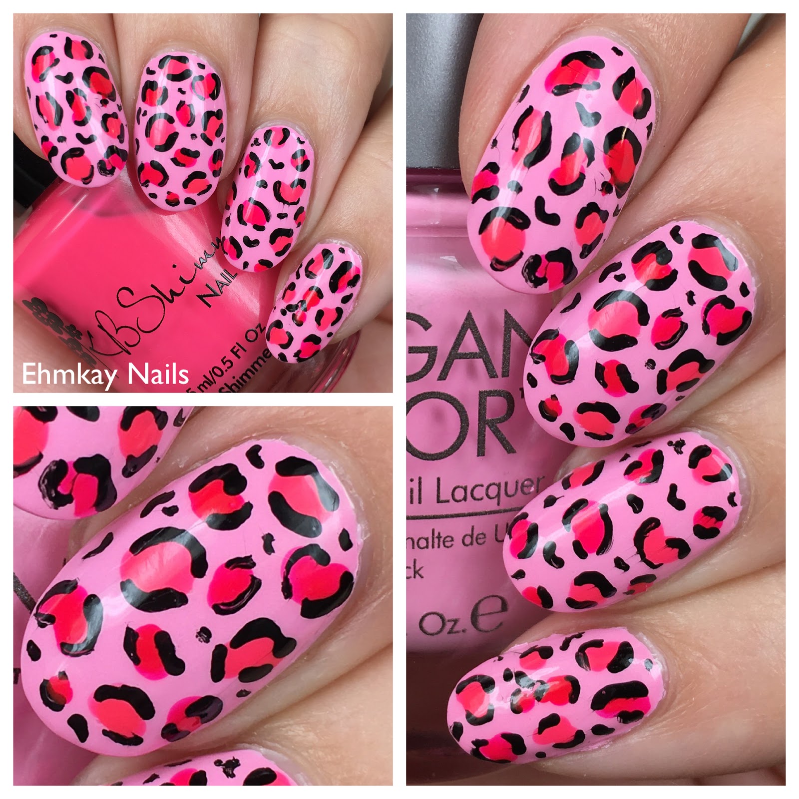 ehmkay nails: Neon Pink Leopard Nail Art
