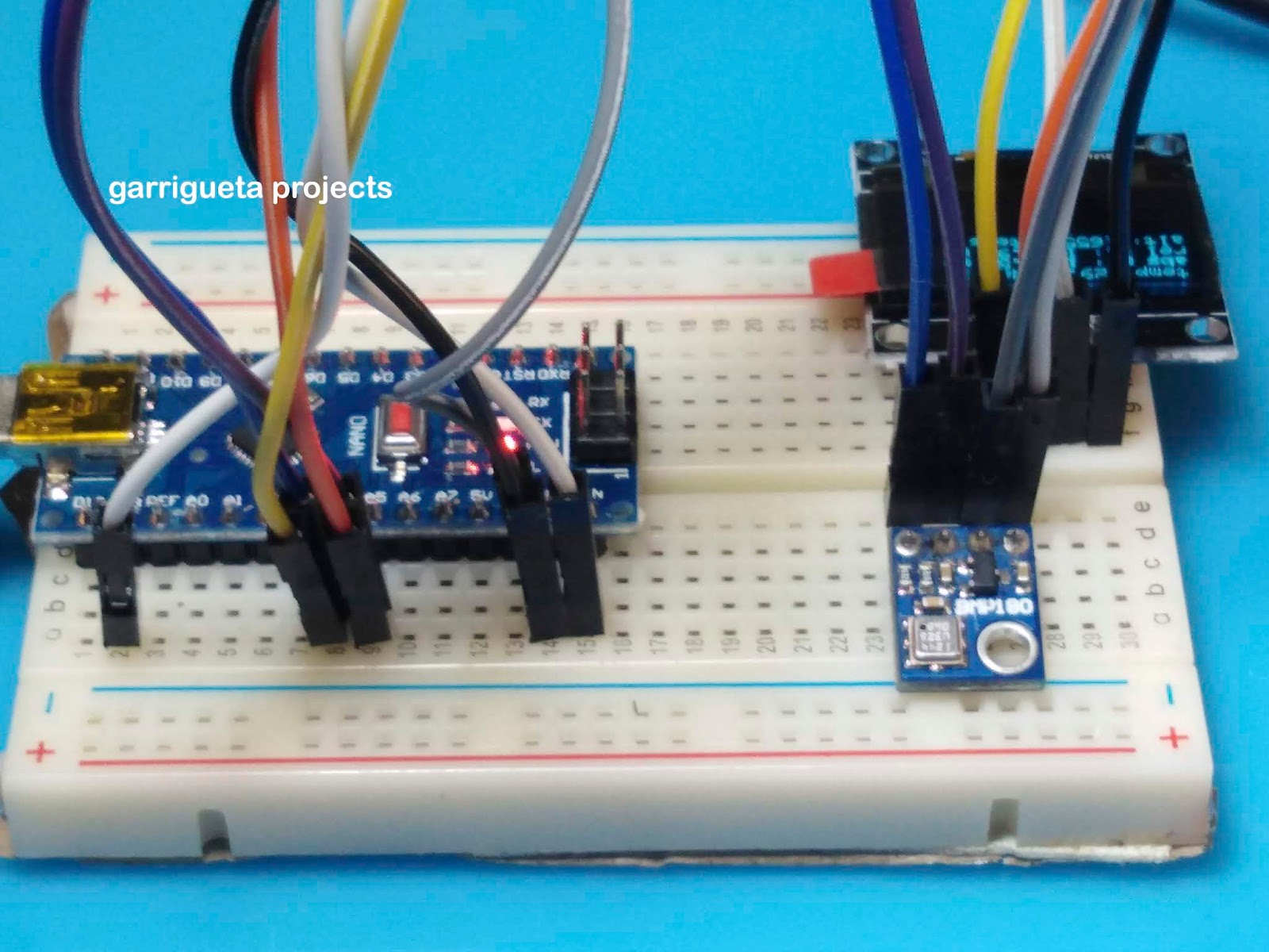 Mostrar datos BMP180 mediante un OLED I2c LED LCD Display con Arduino Nano