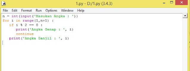Mencetak Angka Ganjil dan Genap Menggunakan For,If dan Continue Dalam ...