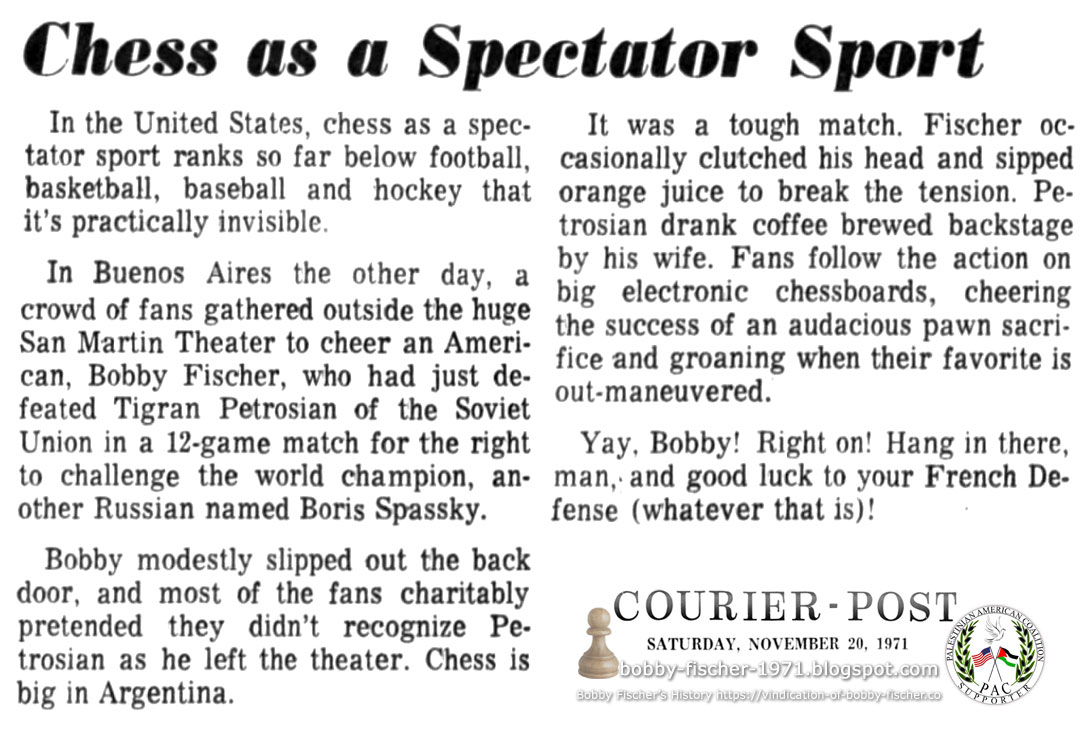 Bobby Fischer 1971: Chess as a Spectator Sport
