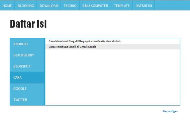 Cara Membuat daftar isi tampilan keren dan unik - BigBerita