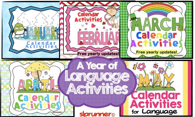 SLPrunner : Calendar Activities of Language Bundle and June FREEBIE!