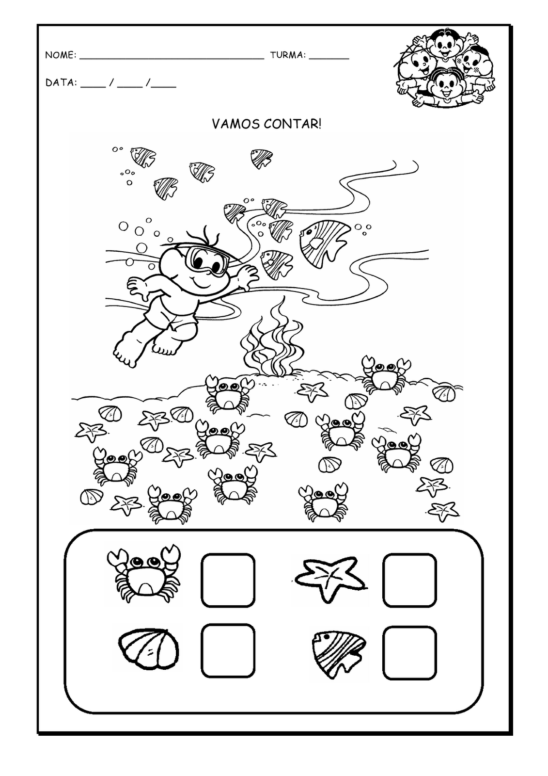 Vamos contar - Atividade com o número 9 ~ Atividade para imprimir