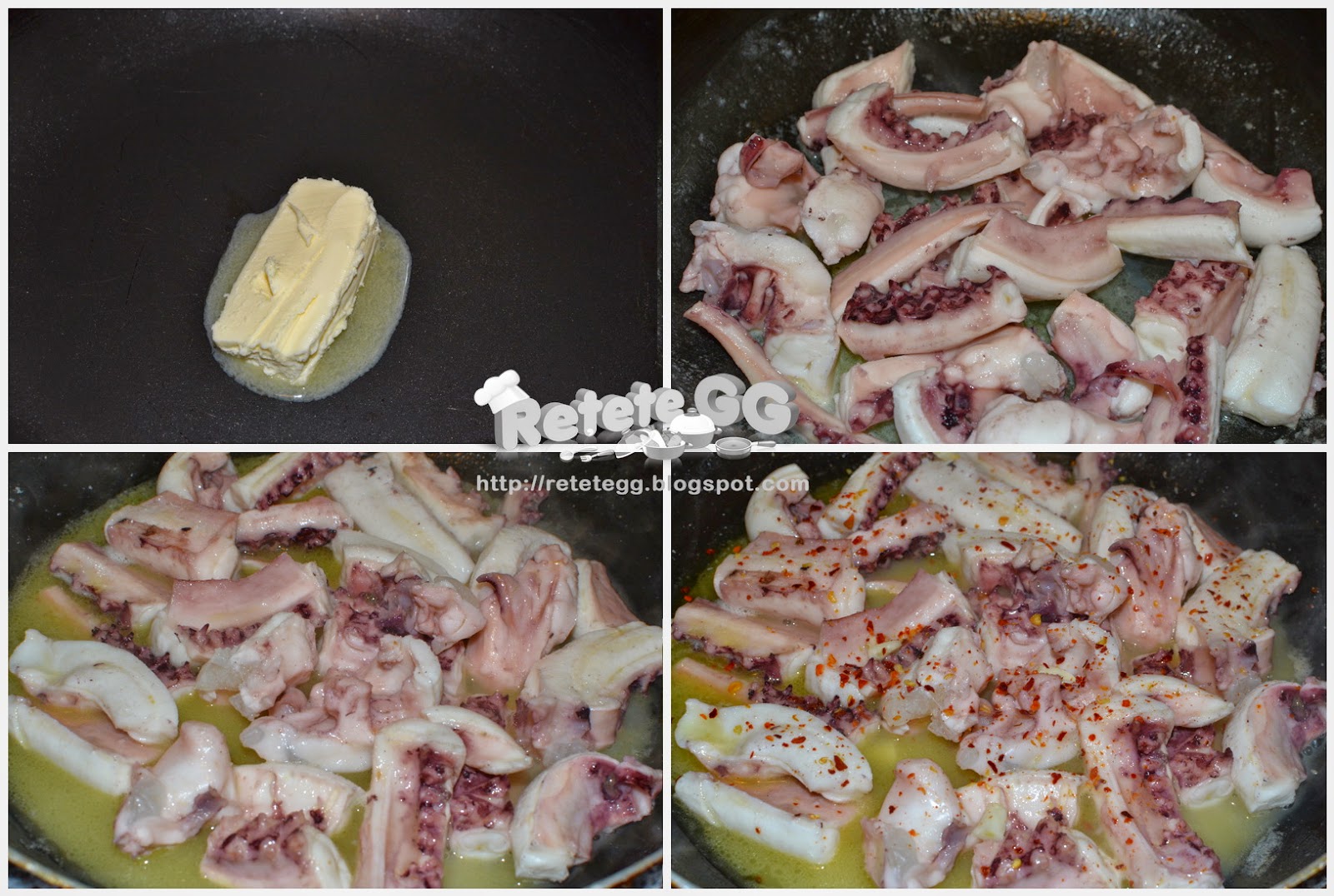 Retete gustoase si garnisite: Calamar cu sos de unt si vin alb