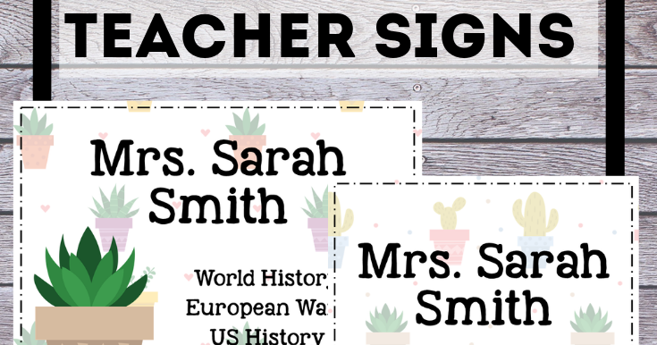 Editable Cactus Teacher Door Sign FREEBIE! | So to Speak! with Sarah