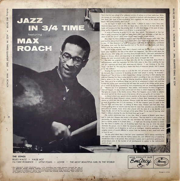 egroj world: Max Roach • Jazz In 3/4 Time