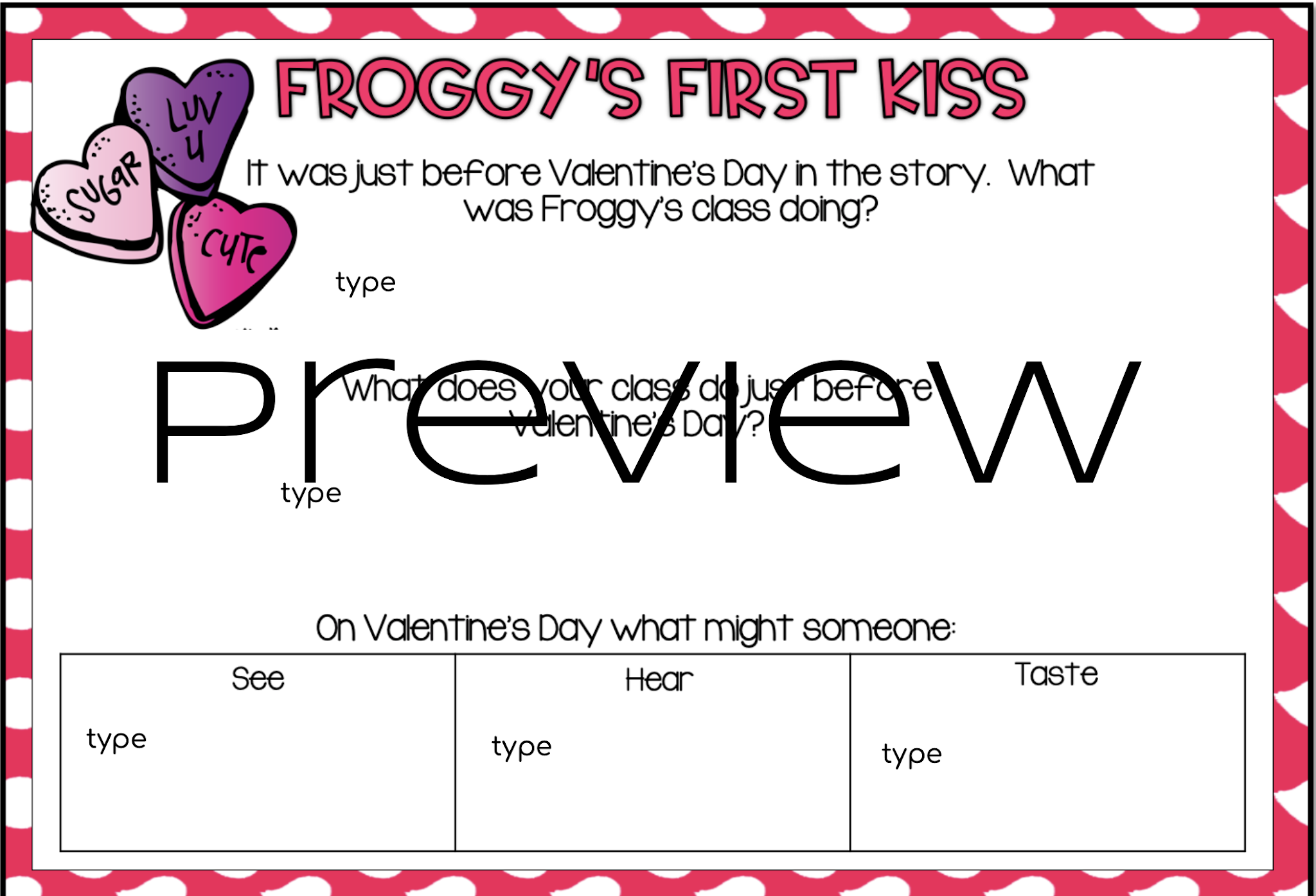 1st Grade Hip Hip Hooray!: Froggy's First Kiss...A Literary Companion