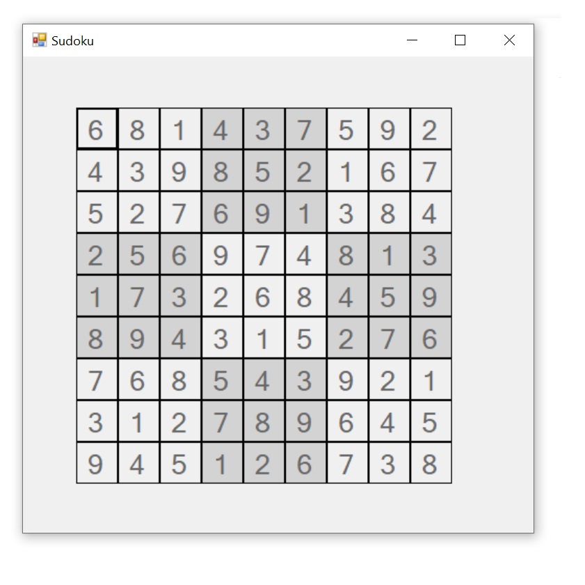Develop Sudoku game using basic Windows Form and C# Dotnet codes