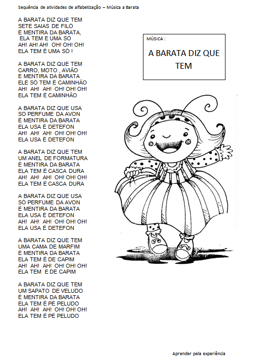 JORNAL PONTO COM: Alfabetização - música "A barata diz que tem".