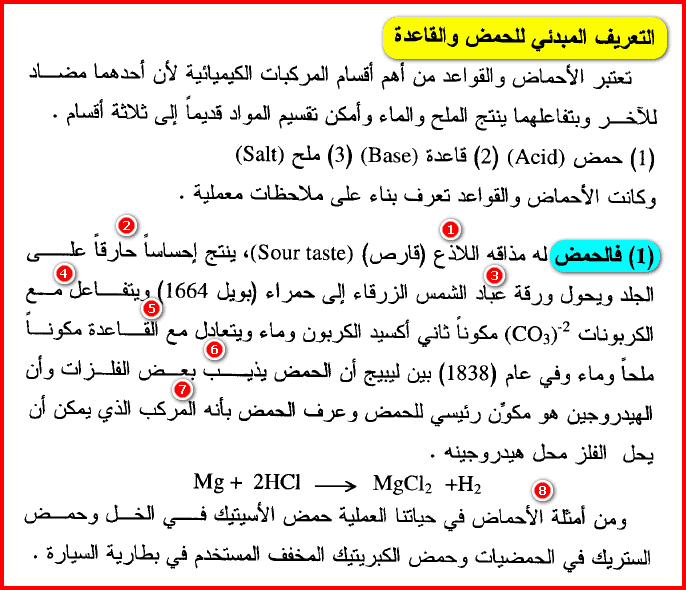 الفرق بين ( الأحماض – القواعد – الأملاح)-(Difference between (acids ... الفرق بين ( الأحماض – القواعد – الأملاح)-(Difference between (acids ...