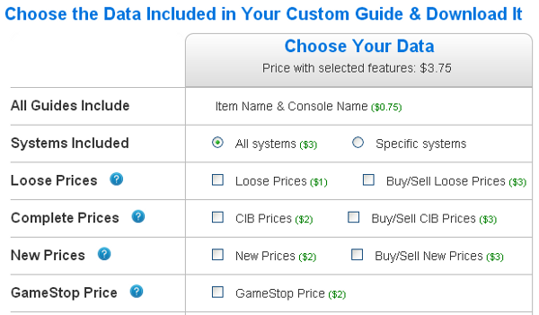 Customize Your Own Video Game Price Guide